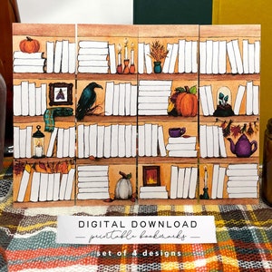 Autumn Bookmarks Printable Bookshelf Tracker, Reading Tracker Bookmark ...