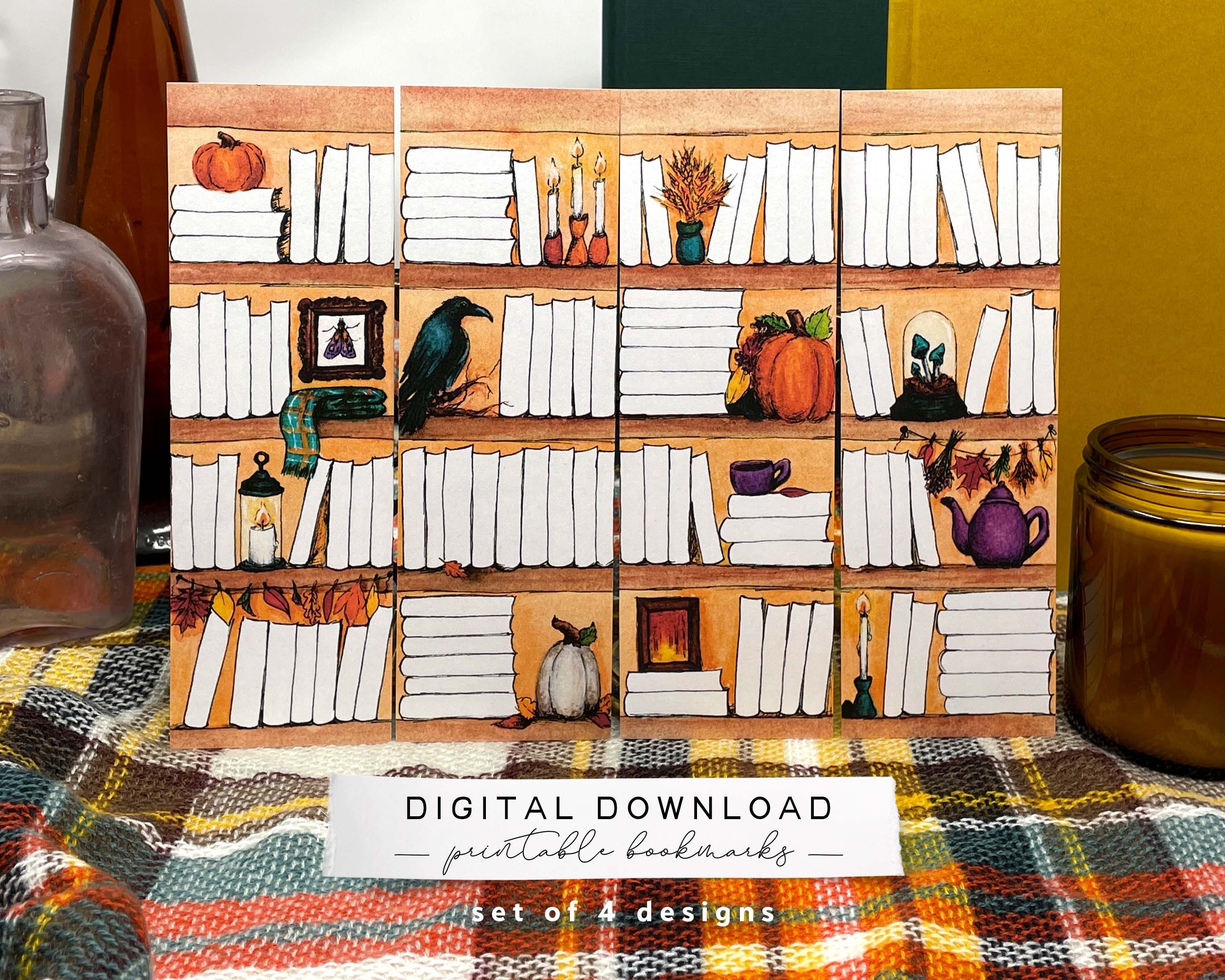 Autumn Bookmarks Printable Bookshelf Tracker Reading Tracker - Etsy