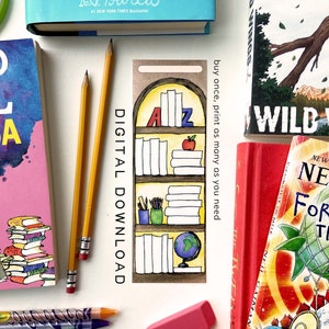 Classroom Bookmarks for Teachers - Bookshelf Bookmark Printable ...