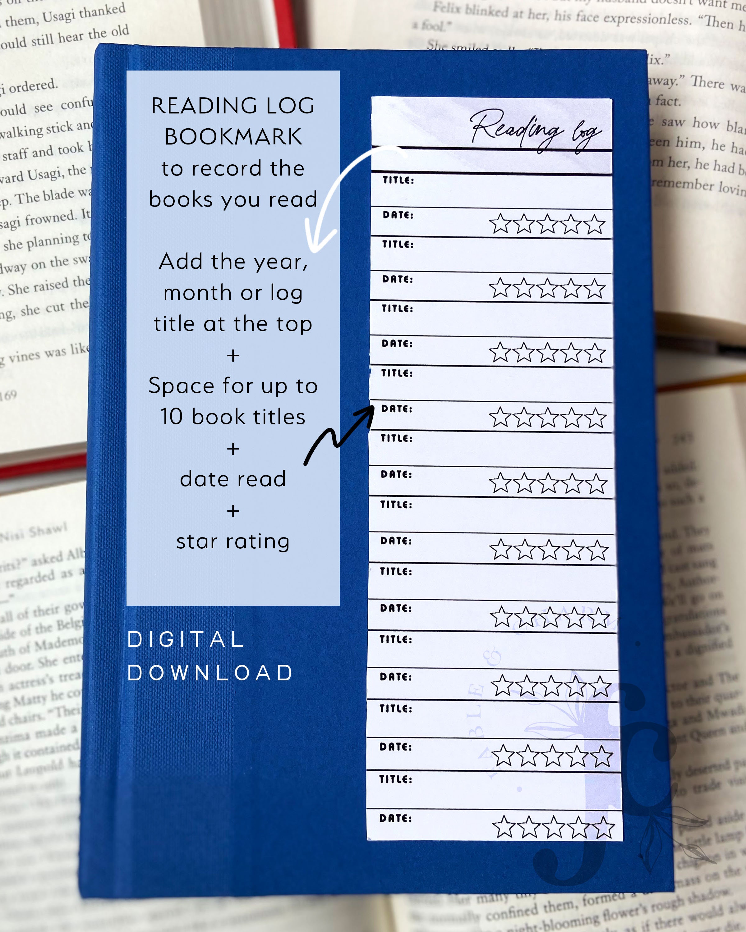 Reading Log Bookmark Printable Book List Bookmark Tracker Reading List ...