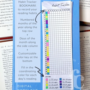 Habit Tracker Printable Bookmark; Reading Tracker Bookmark Download ...