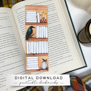Autumn Bookmarks Printable Bookshelf Tracker, Reading Tracker Bookmark ...