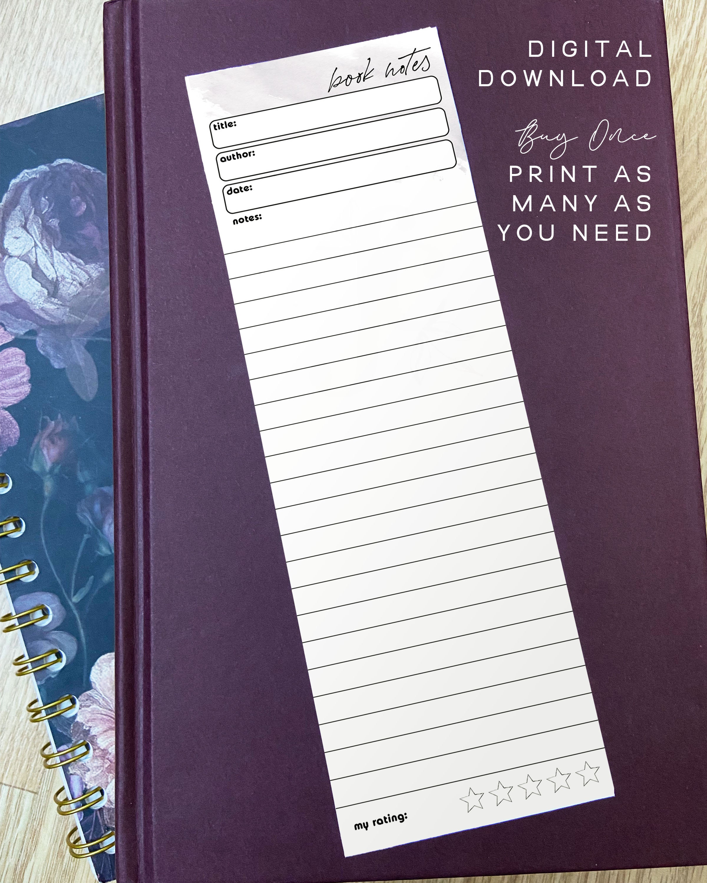 Book Note Taking Printable Bookmark, Reading Notes, Bookmark Tracker ...