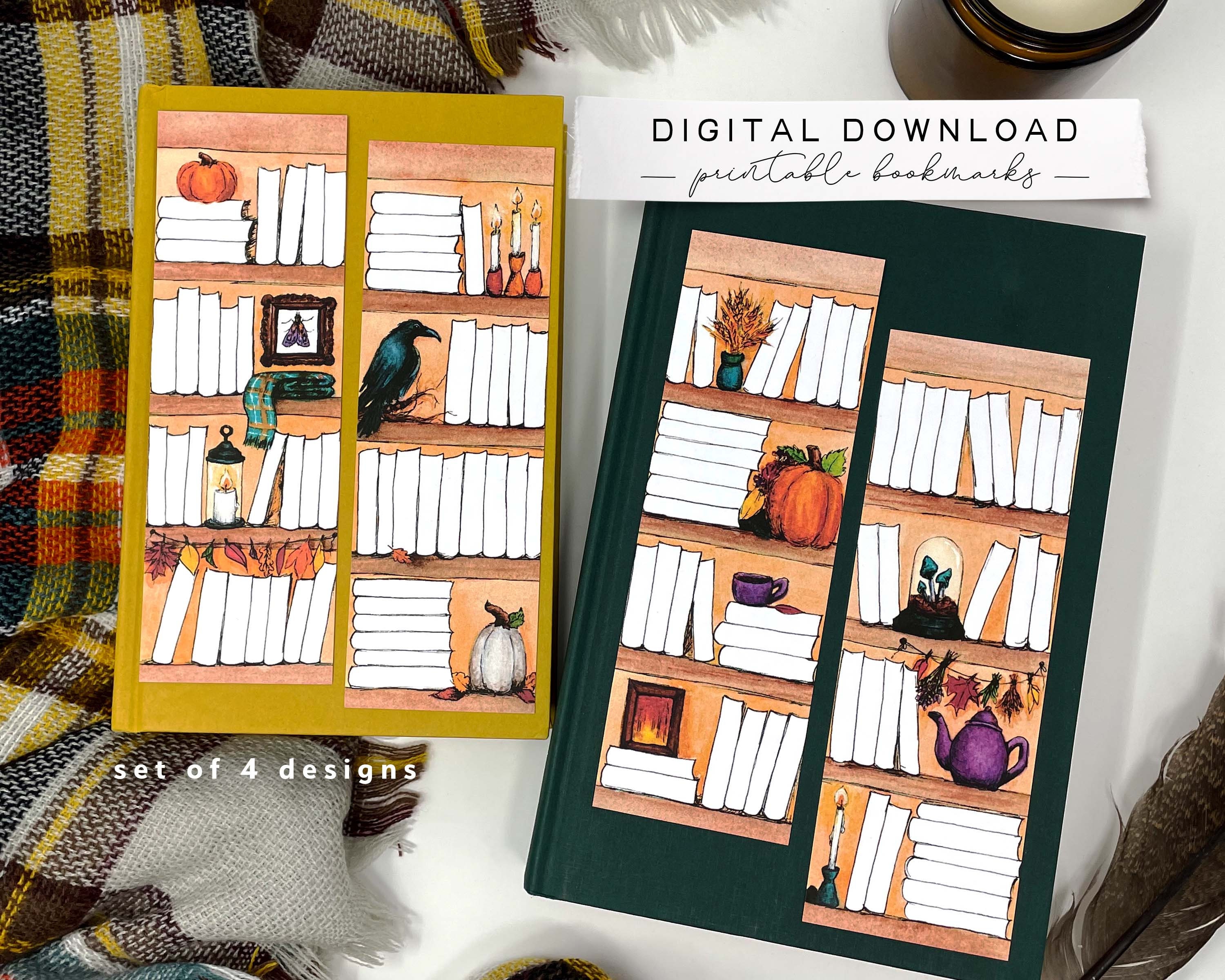 Autumn Bookmarks Printable Bookshelf Tracker Reading Tracker - Etsy