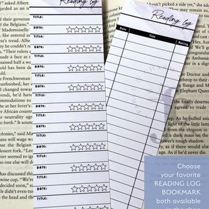 Reading Log Bookmark Printable - Book List Bookmark Tracker - Reading ...