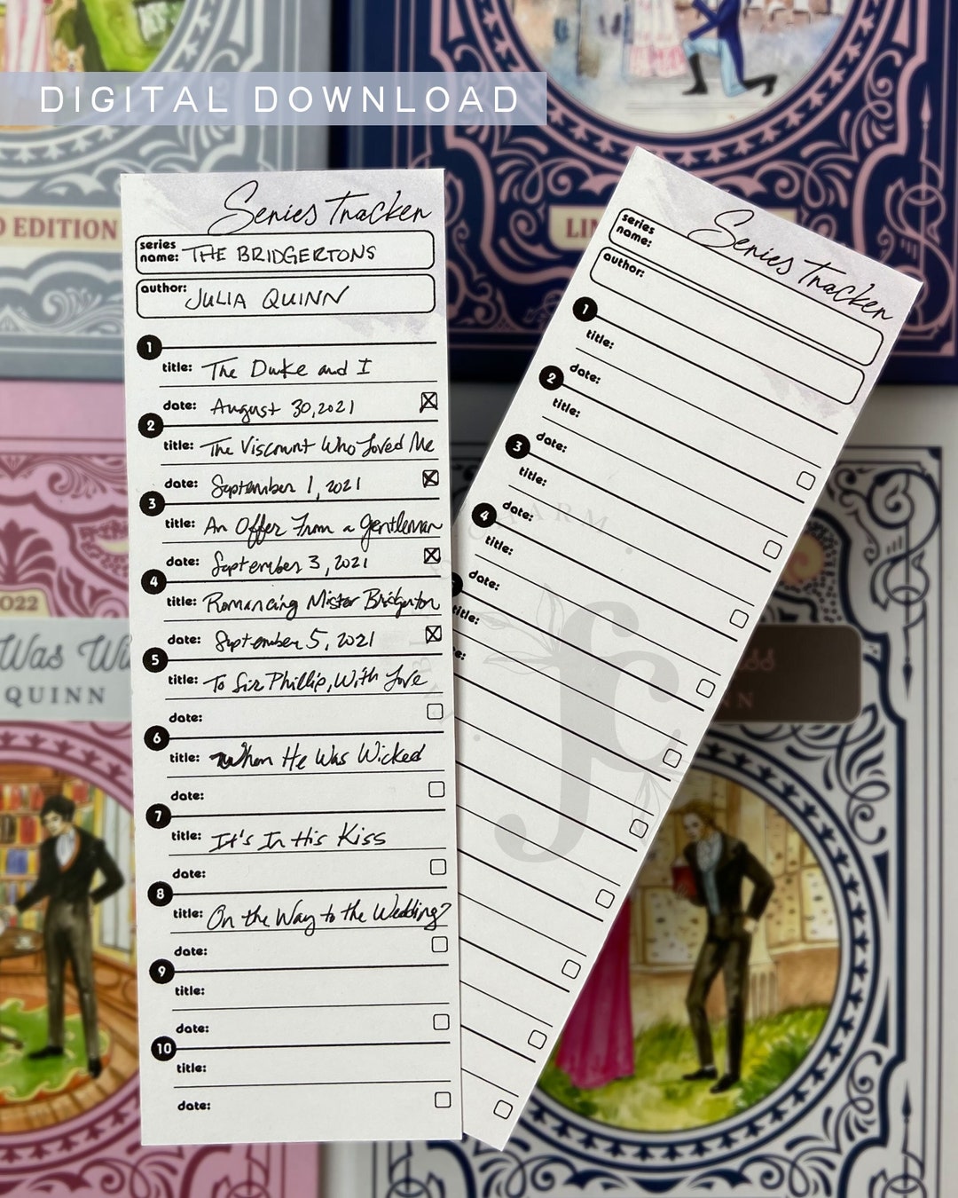 Book Series Tracker Printable Bookmark, Series Reading Tracker Bookmark ...