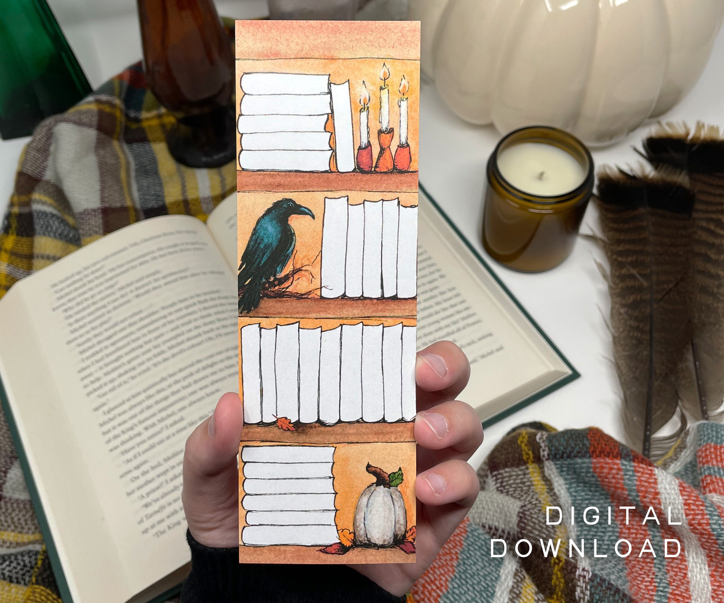 Fall Bookmarks Printable, Autumn Bookmarks Printable Bookshelf Tracker ...