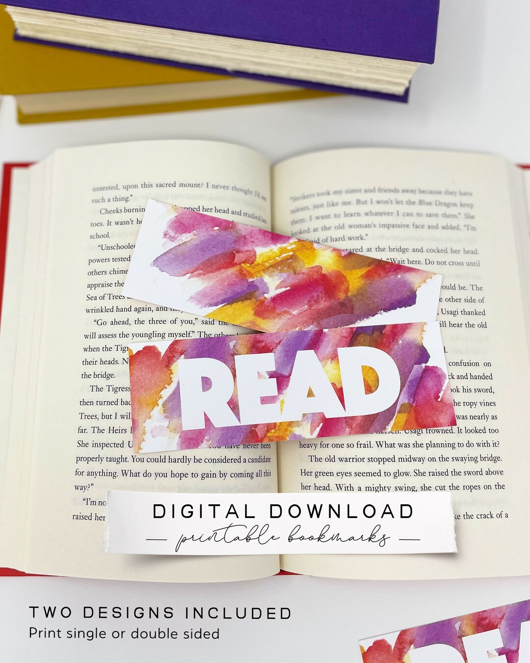 Watercolor Bookmarks Digital Abstract Bookmarks for Teens Colorful ...