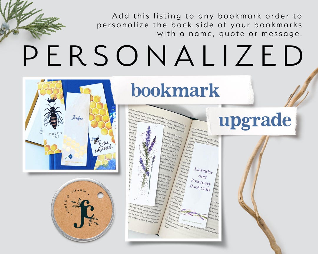 Personalized Bookmarks Upgrade | Add to Any Bookmark Listing From My ...