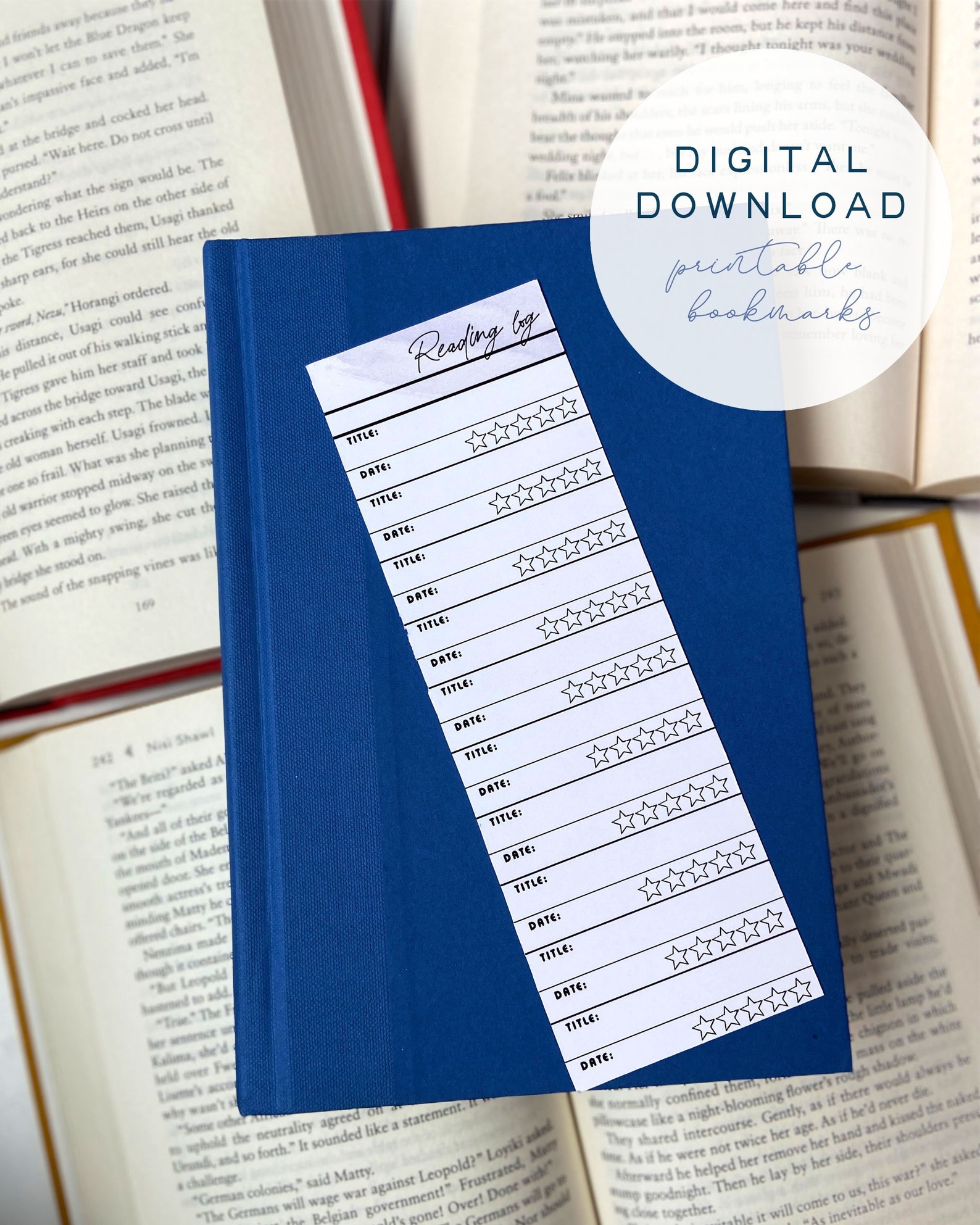 Reading Log Bookmark Printable - Book List Bookmark Tracker - Reading ...