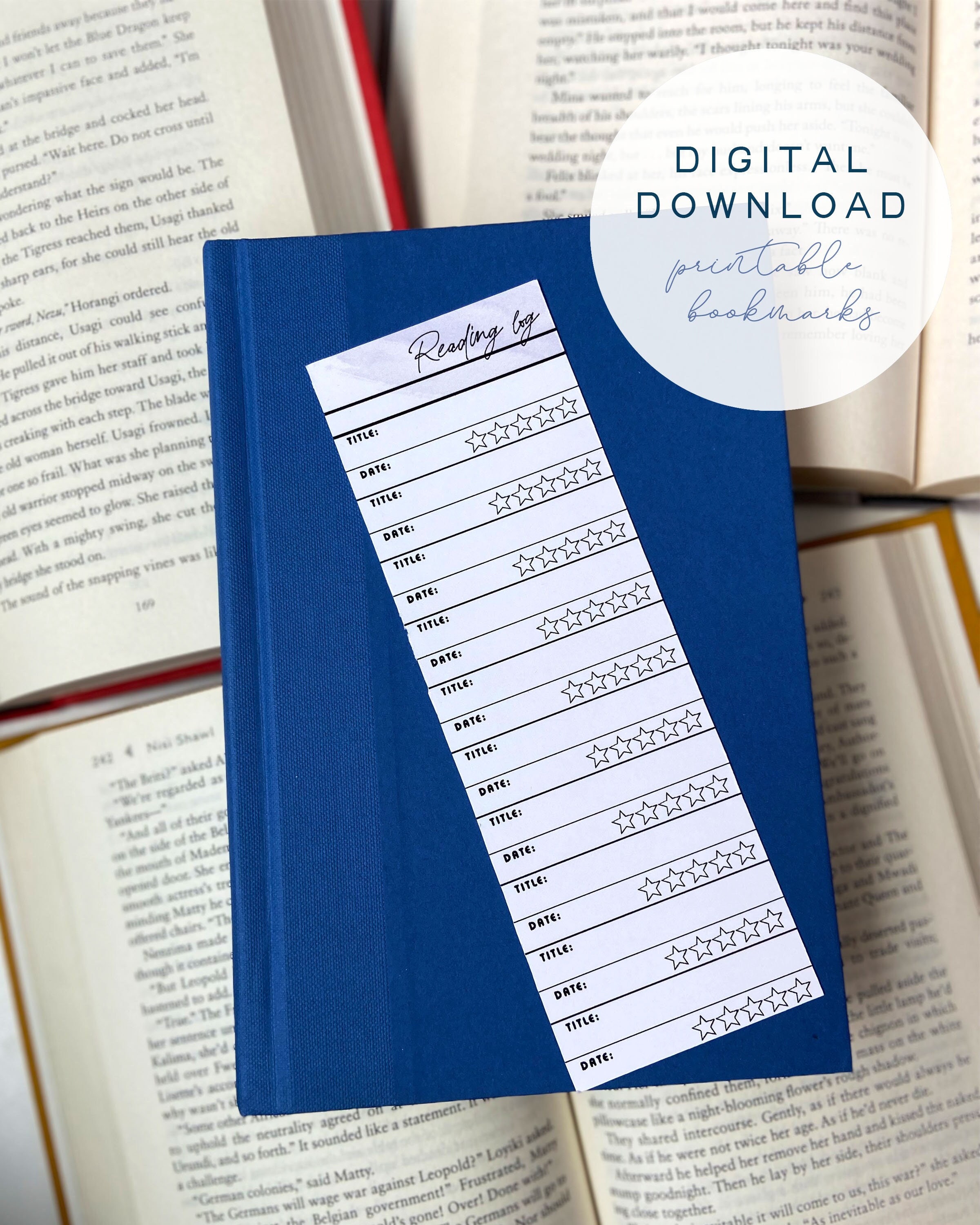 Reading Log Bookmark Printable Book List Bookmark Tracker Reading List ...
