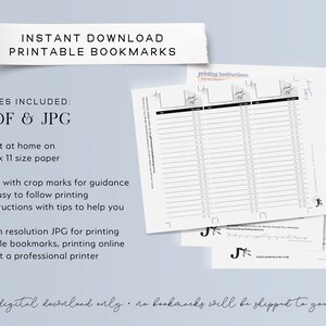 Reading List Bookmark Printable, Bookmark Book Tracker Printable Book ...