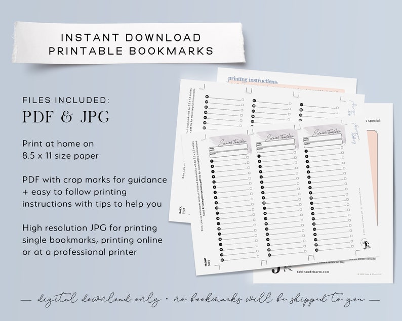 Book Series Tracker Printable Bookmark Reading List Bookmark - Etsy