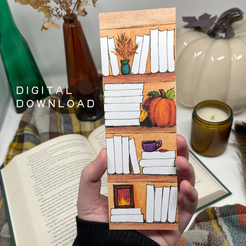 Autumn Bookmarks Printable Bookshelf Tracker Reading Tracker - Etsy
