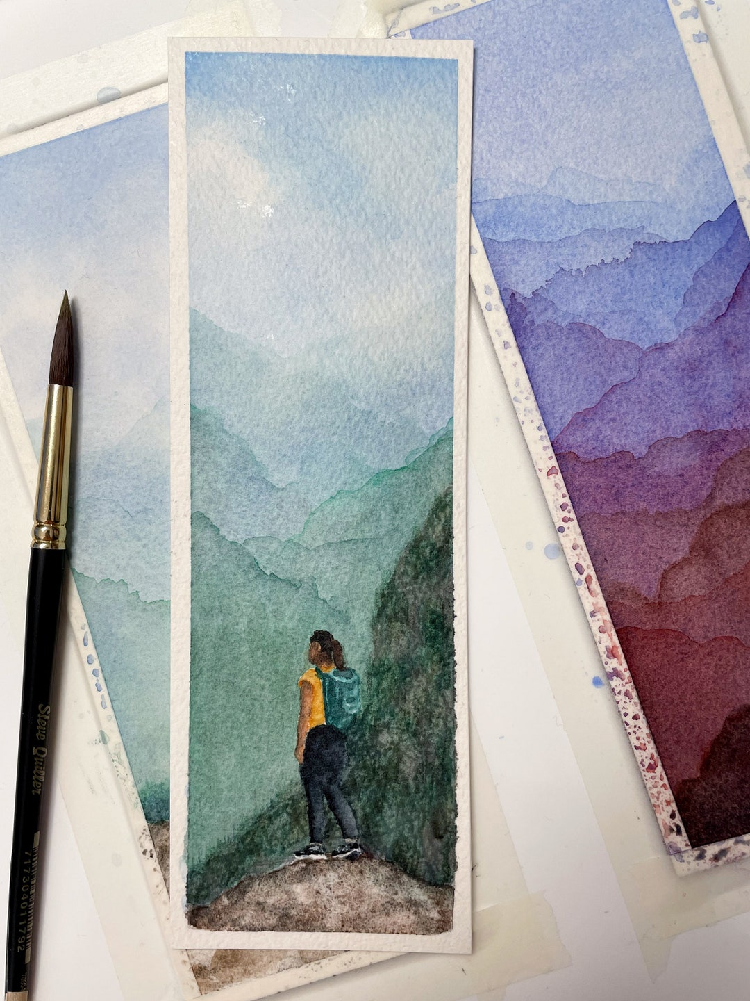 Hand Painted Bookmark Nature, Custom Bookmark Art, Original Painting ...