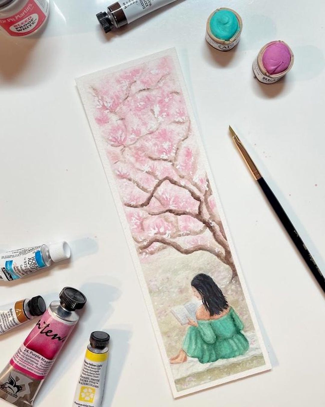 Custom Bookmark Art, Watercolor Bookmarks Hand Painted, Custom Book ...