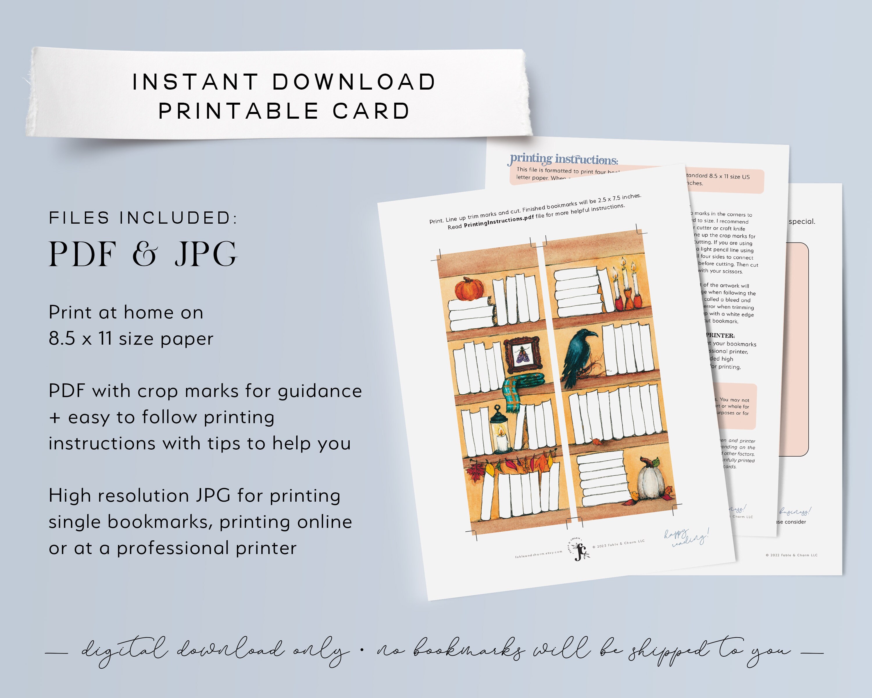 Autumn Bookmarks Printable Bookshelf Tracker Reading Tracker - Etsy