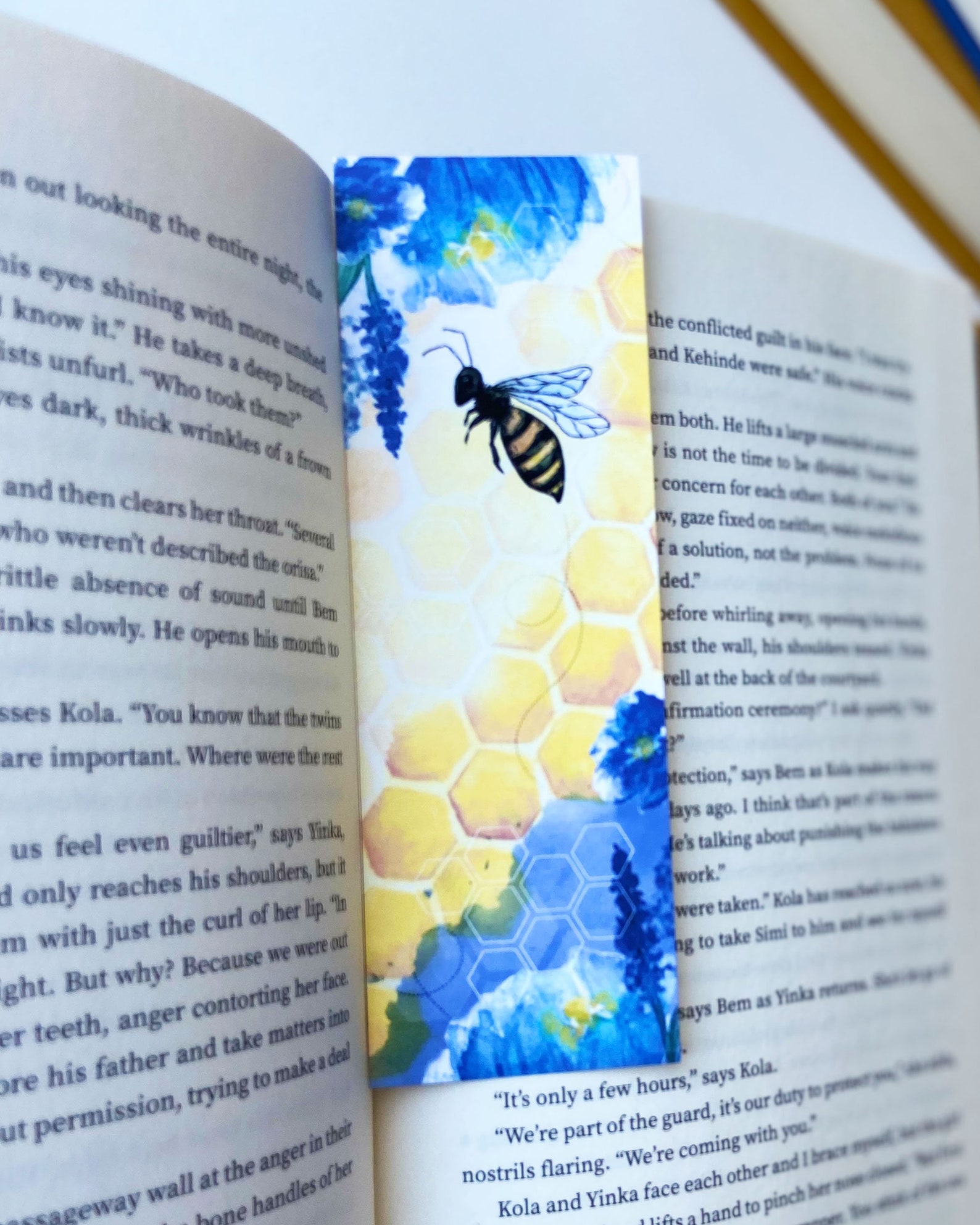 Honey Bee Flowers Bookmark Honeycomb Bee Bookmarks Printable Floral Bee ...