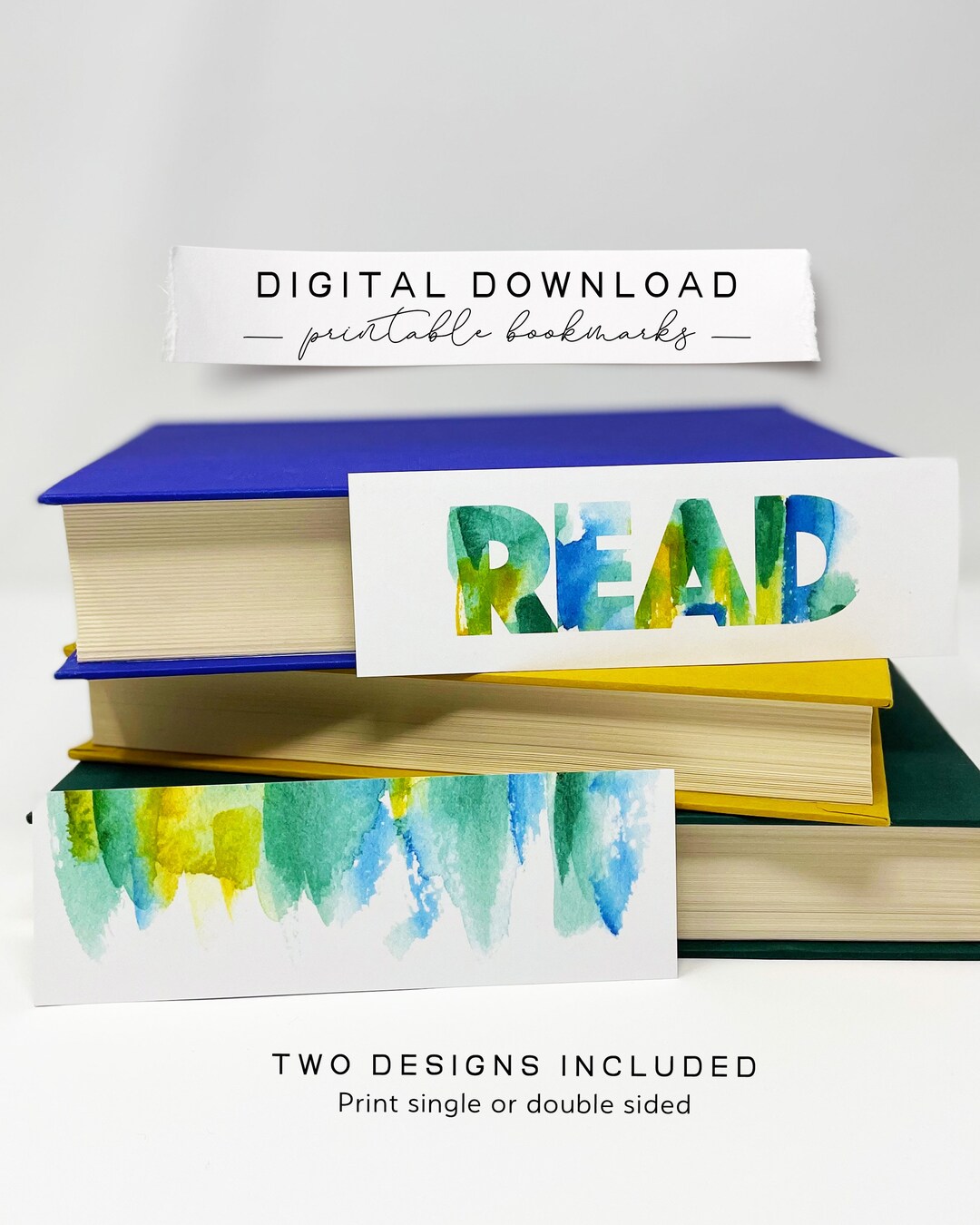 Printable Watercolor Bookmarks; Colorful Bookmarks for Kids; Digital ...