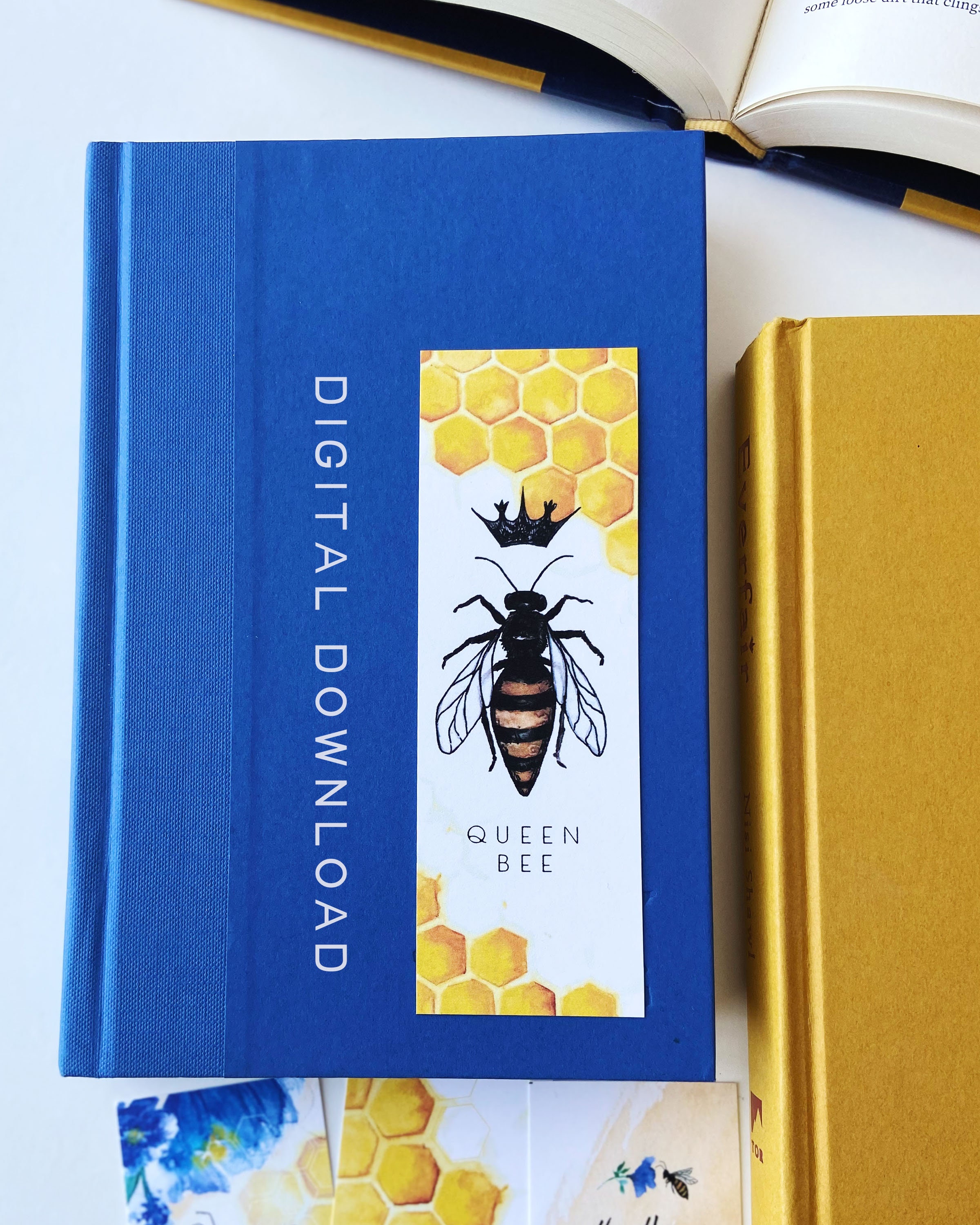 Queen Bee Printable Bookmark - Honeycomb Bee Bookmarks Printable ...