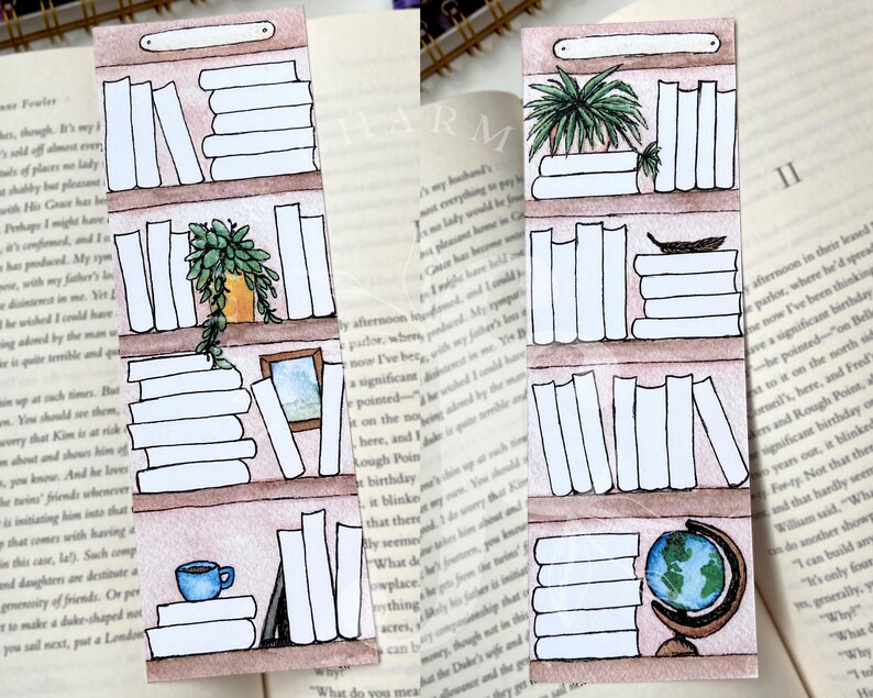 Bookshelf Bookmark Tracker Printable Set of 4 Reading - Etsy