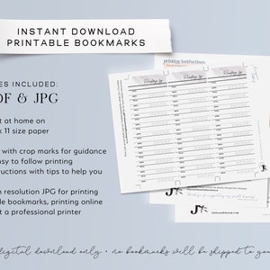 Reading Log Bookmark Printable - Book List Bookmark Tracker - Reading ...