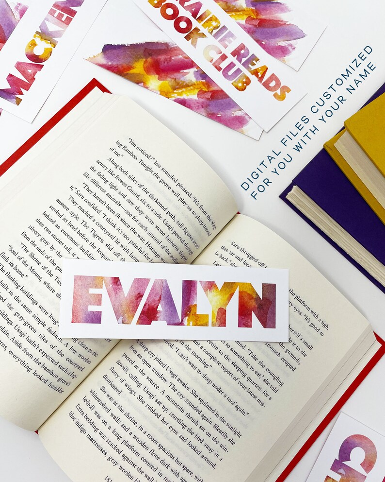 Printable Name Bookmarks Custom Name Bookmark Personalized - Etsy