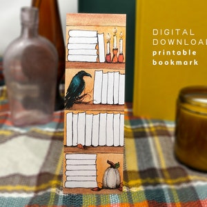 Fall Bookmarks Printable, Autumn Bookmarks Printable Bookshelf Tracker ...