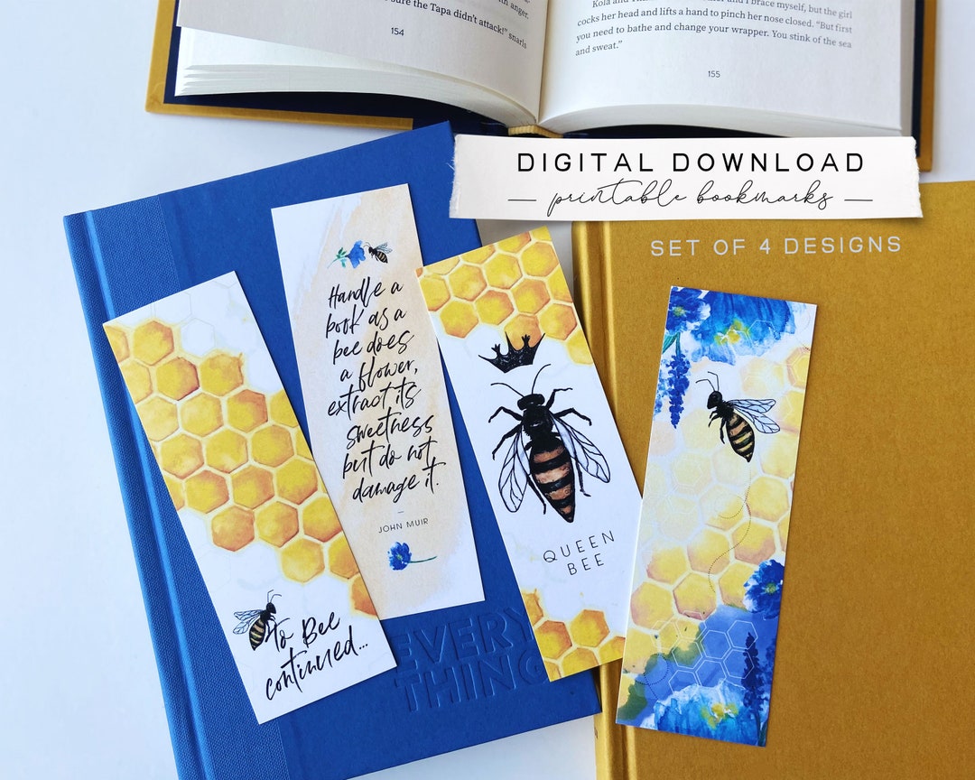Bee Bookmarks Printable - Honey Bee Bookmark - Honeycomb Bookmark With ...
