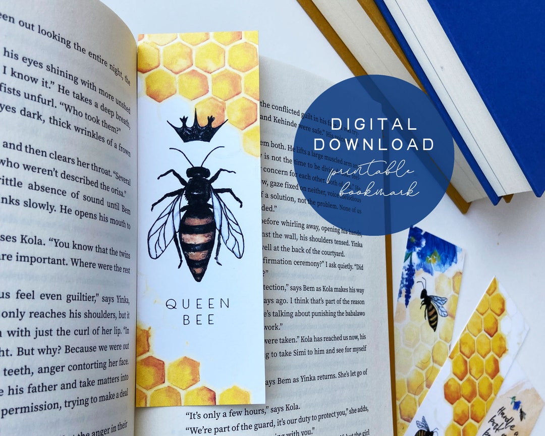Queen Bee Printable Bookmark - Honeycomb Bee Bookmarks Printable ...