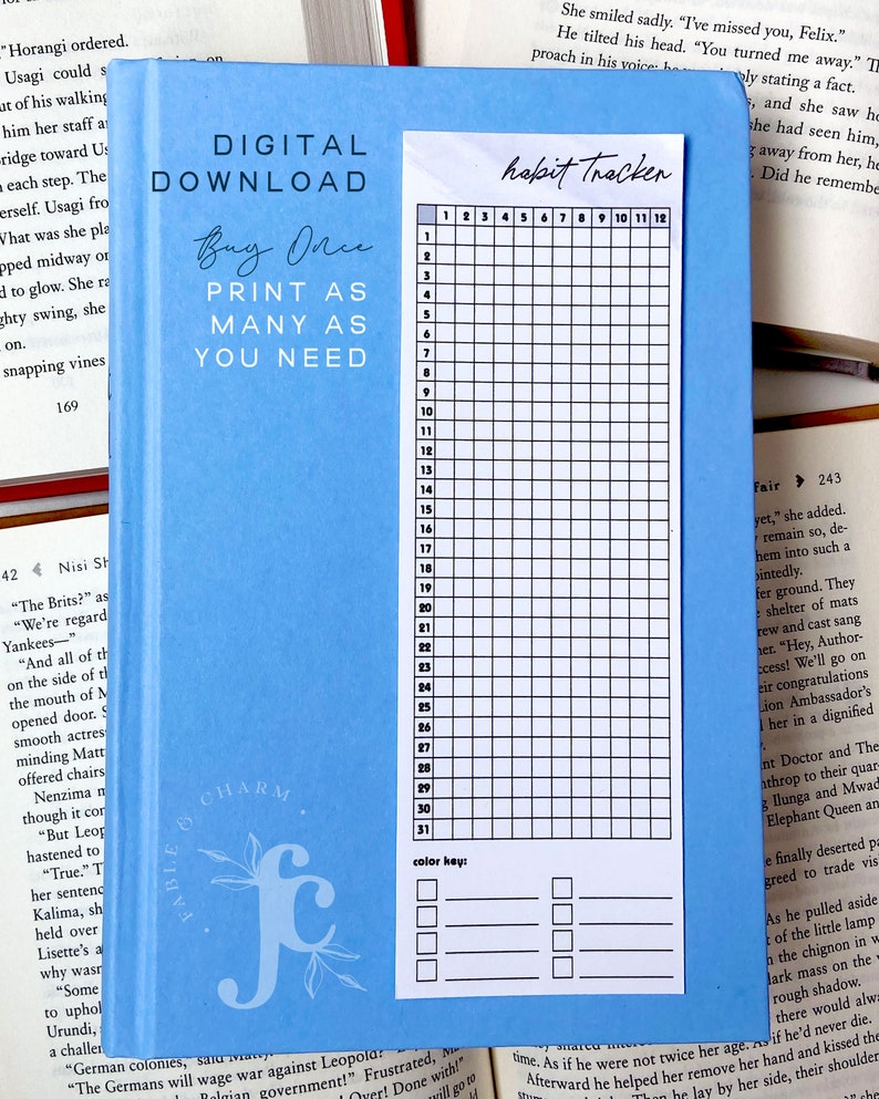 Habit Tracker Printable Bookmark Reading Tracker Bookmark - Etsy Canada