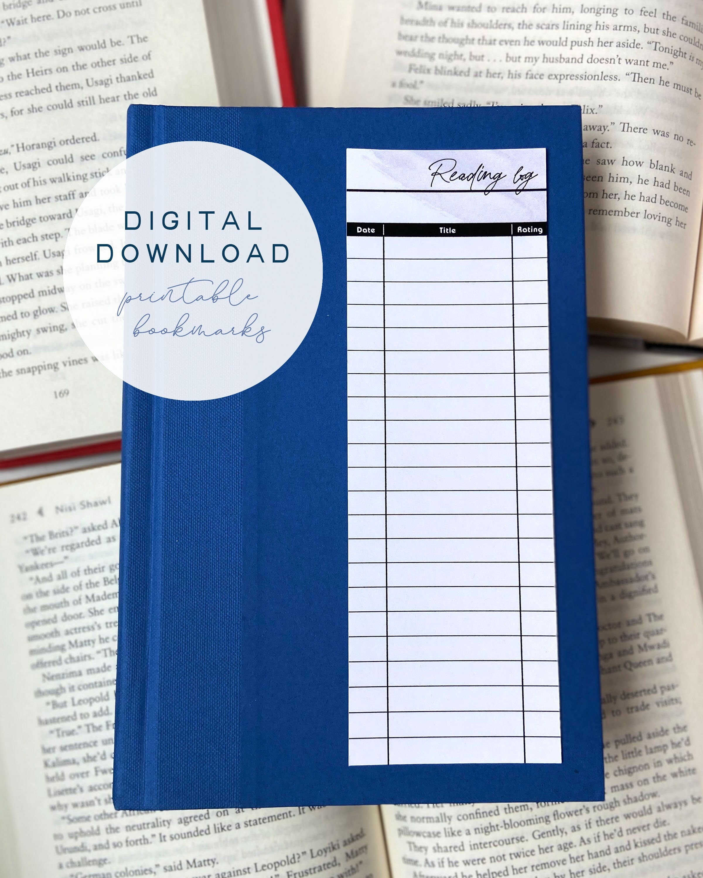 Reading Log Bookmark Printable - Library Card Book Tracker - Bookmark ...