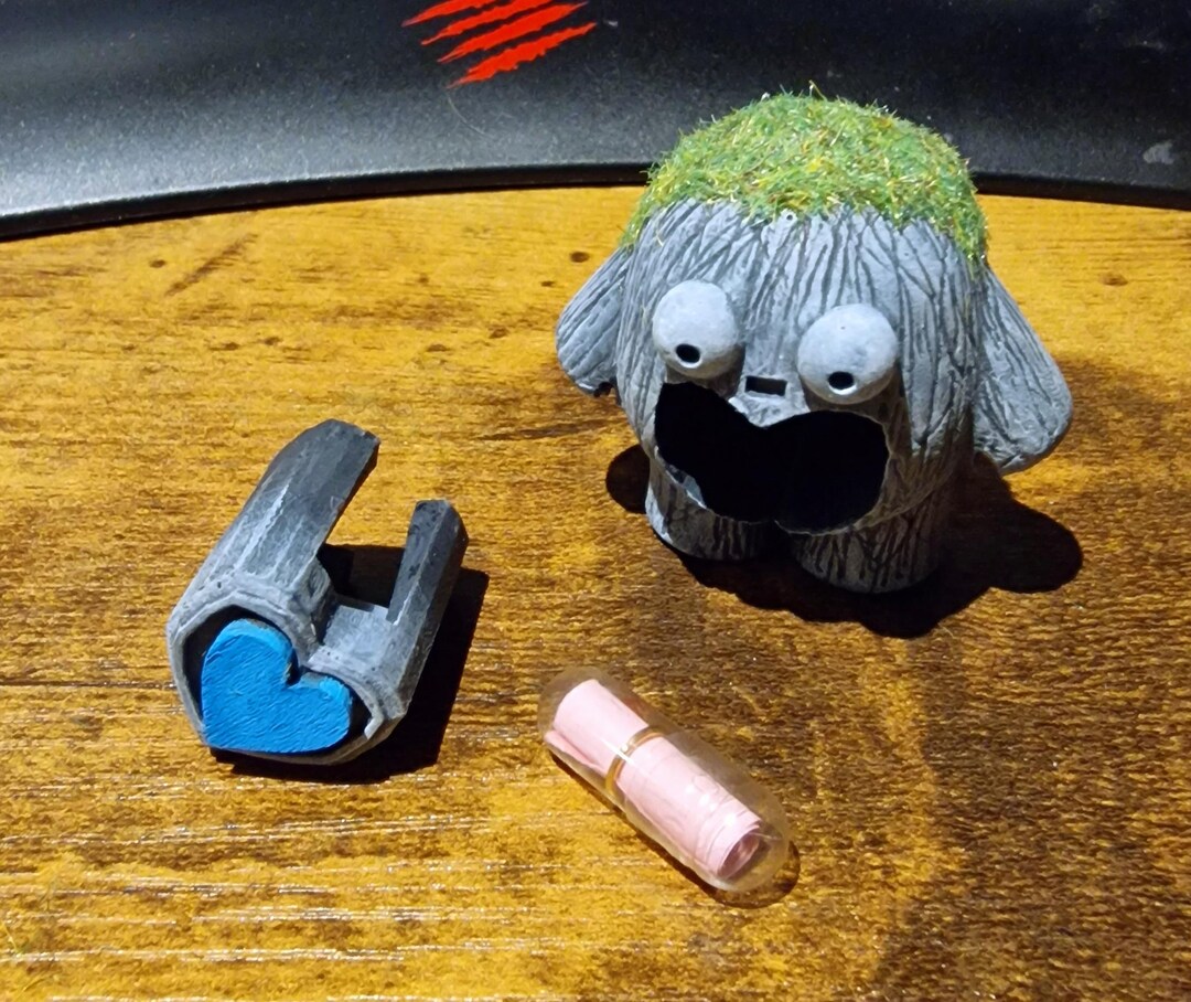 Mossy Monster Standalone Desk Friend (small Cute Stone Golem Desk Pet ...