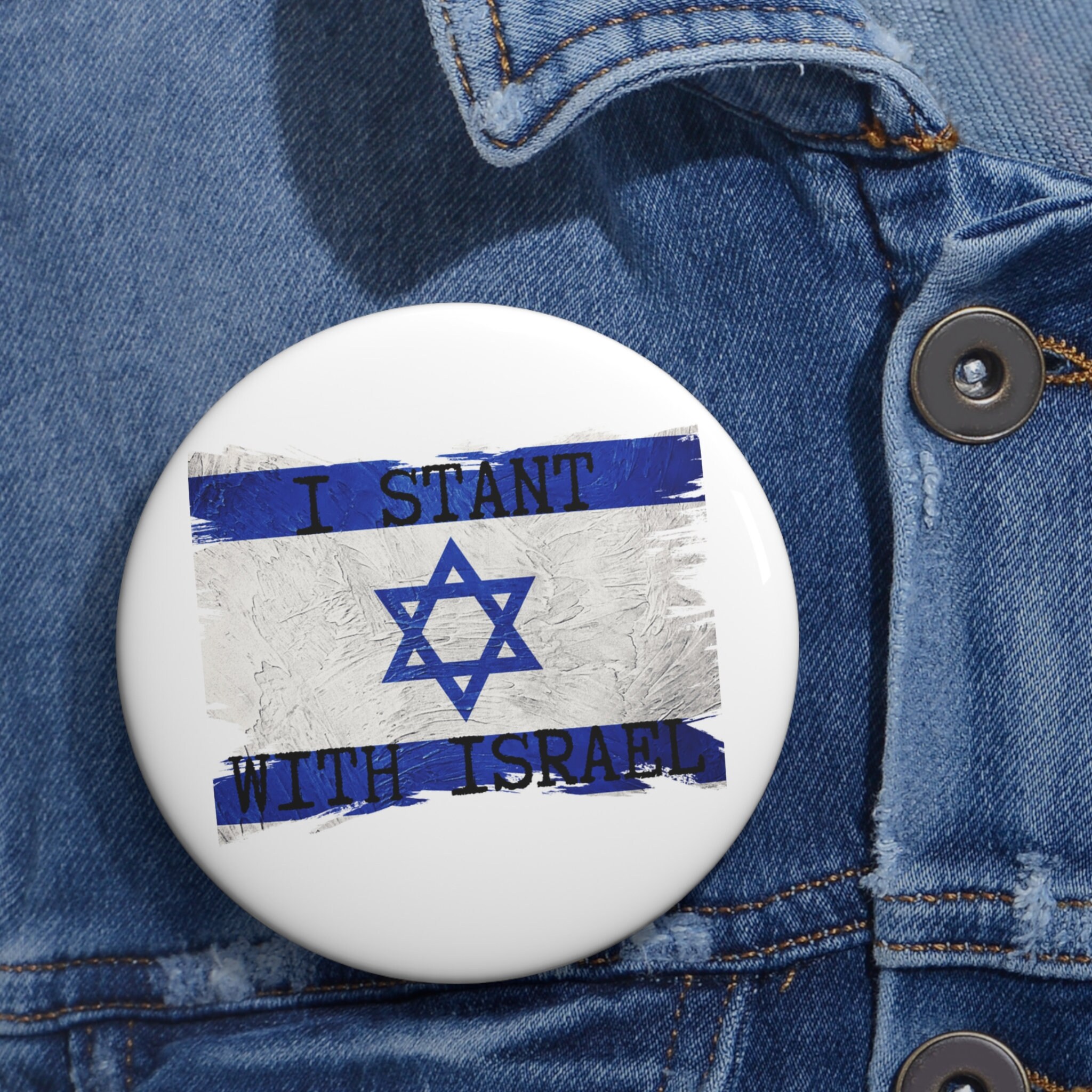 Israel Flag Pin, a Pin to Hang on All Types of Clothing. Made in the ...
