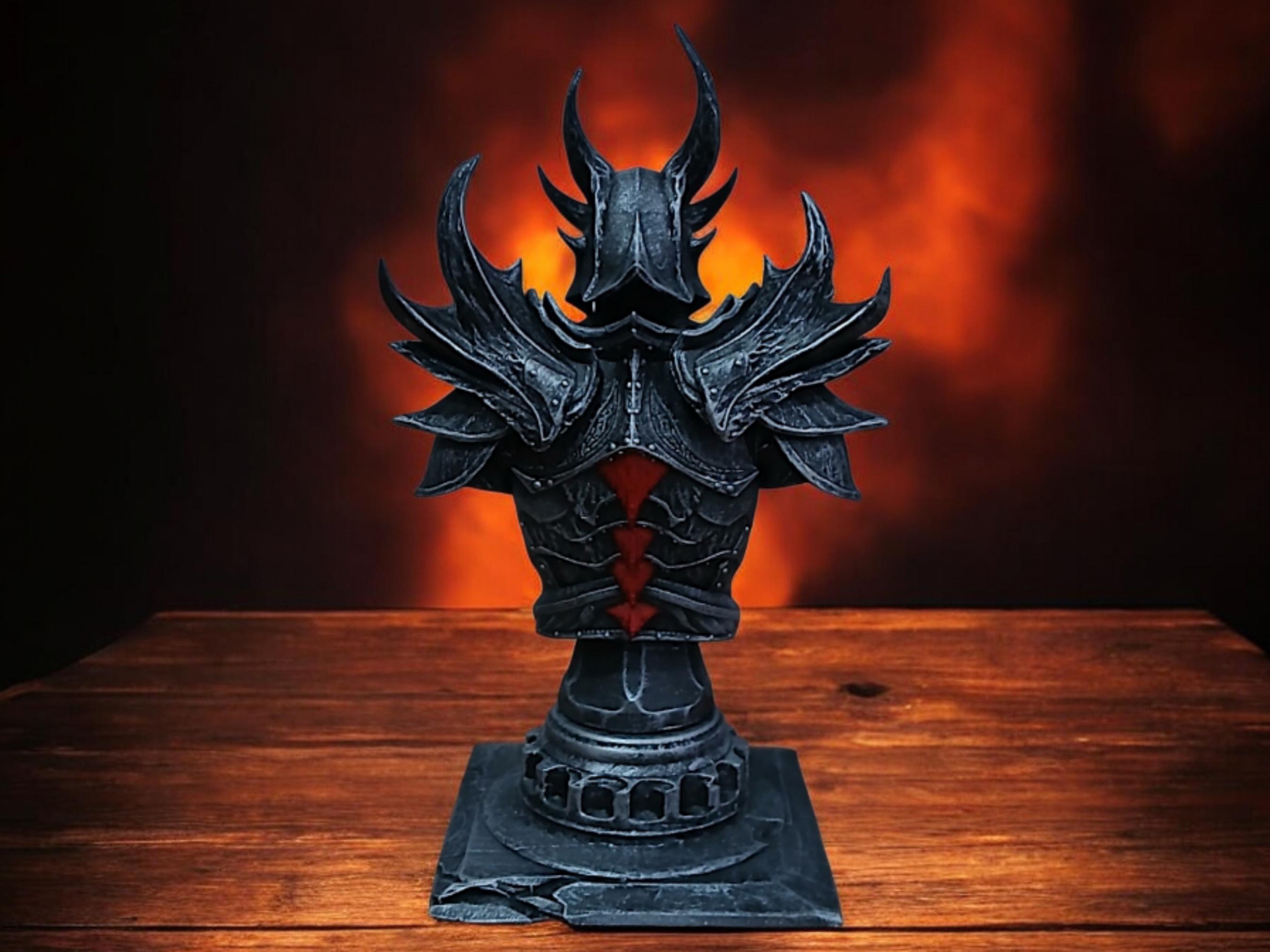 Skyrim Daedric Armor Statue | Skyrim Decor | Elder Scrolls Figure - Etsy