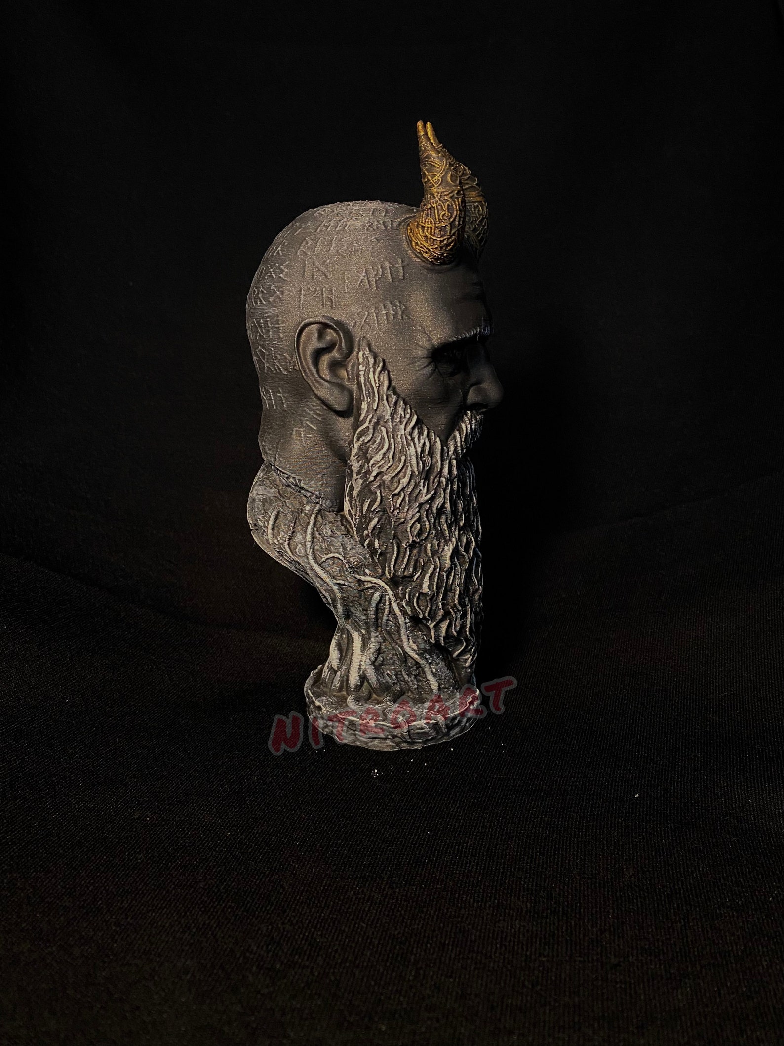 Mimir Head Statue God of War Mimir Figurine 3d Resin Painted Christmas ...