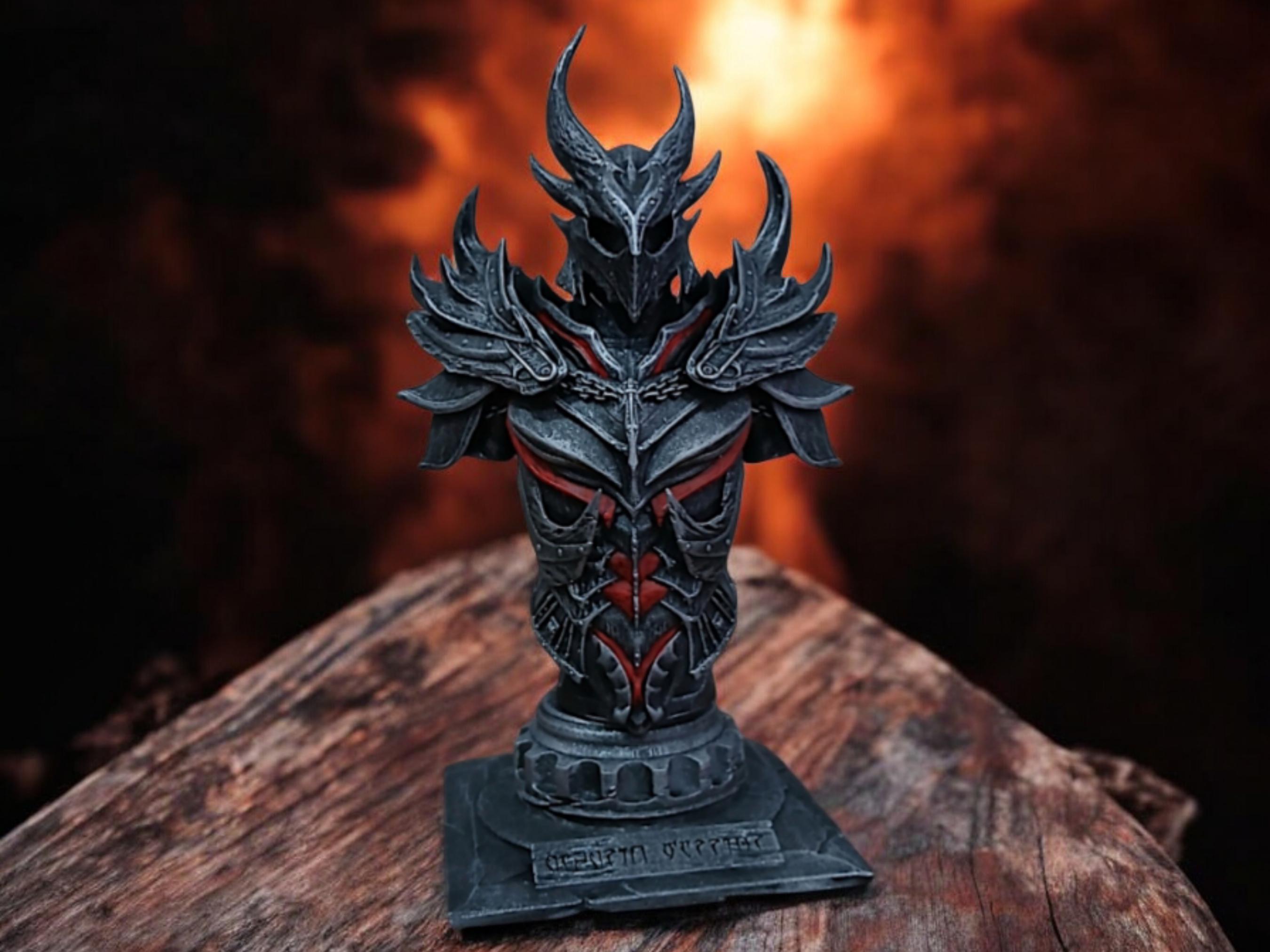 Skyrim Daedric Armor Statue | Skyrim Decor | Elder Scrolls Figure - Etsy