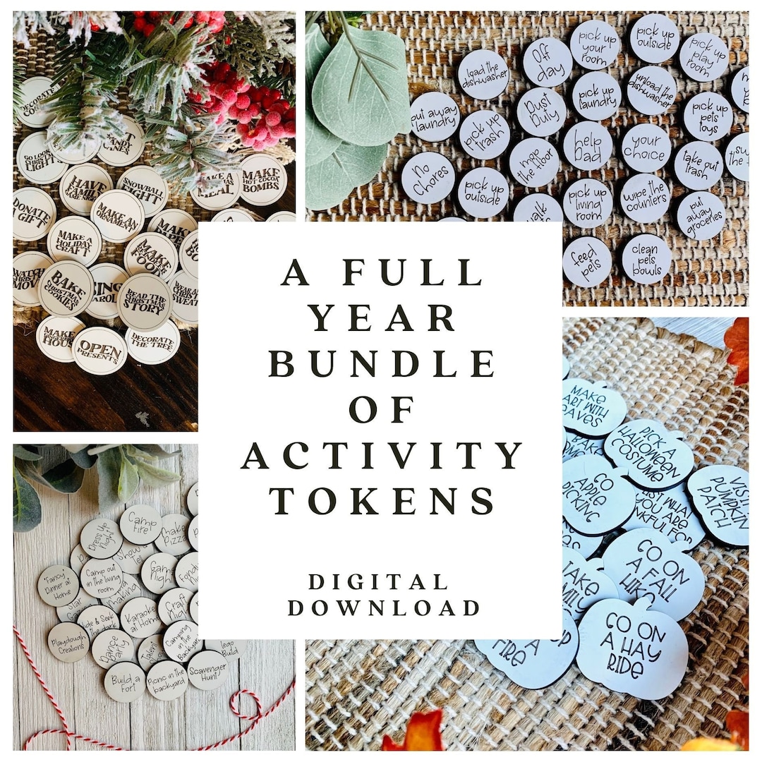 Full Year Bundle of Activity Tokens SVG - Bundle of 10 - Laser Cut ...