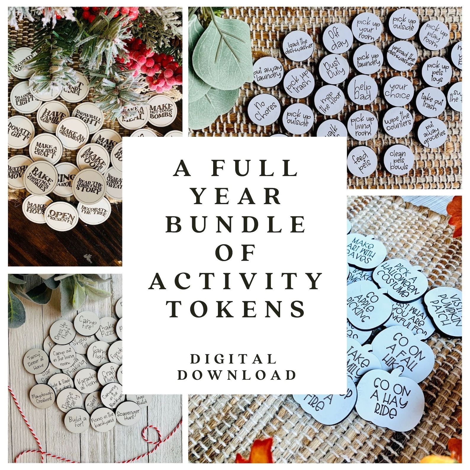 Full Year Bundle of Activity Tokens SVG - Bundle of 10 - Laser Cut ...