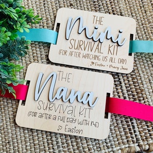 Grandparents Survival Kit Gift Tags SVG - Mother's Day SVG - Father's ...