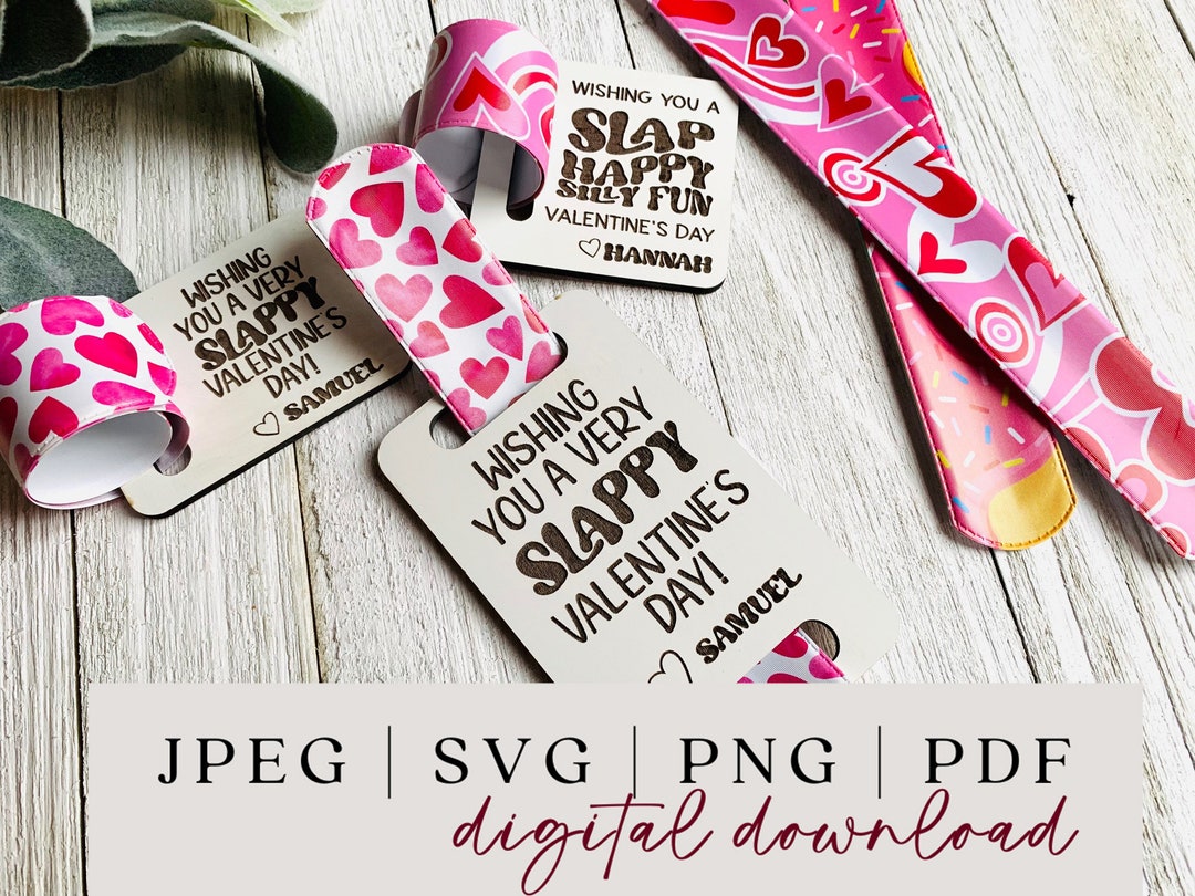 Slap Bracelet Valentine's Day SVG - Laser Ready Valentine - Wood ...