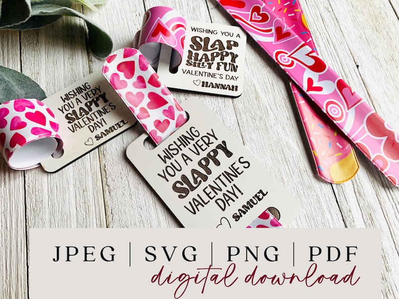 Slap Bracelet Valentine's Day SVG Laser Ready Valentine - Etsy