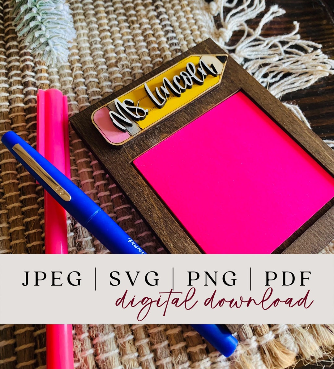 Teacher Note Pad SVG - Teacher Gift - Note Pad SVG - Cut File - Teacher ...