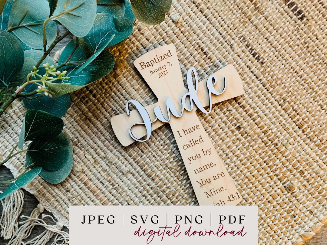 Baptism Cross Keepsake SVG - Kids Baptism SVG - Baptism Favors ...