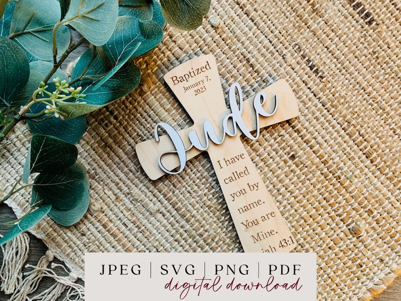 Baptism Cross Keepsake SVG Kids Baptism SVG Baptism Favors - Etsy