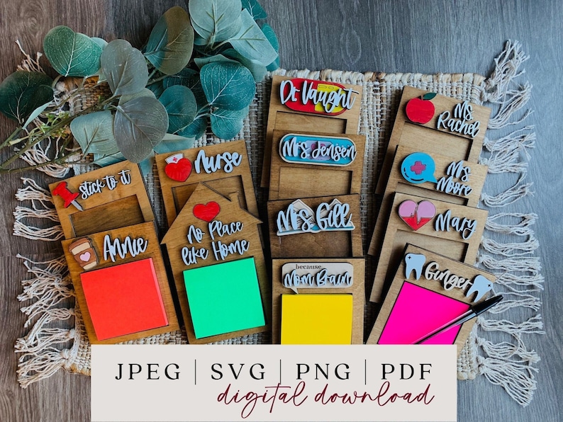 Sticky Note Pad Holder SVG Bundle of 16 Note Pad Holders SVG - Etsy