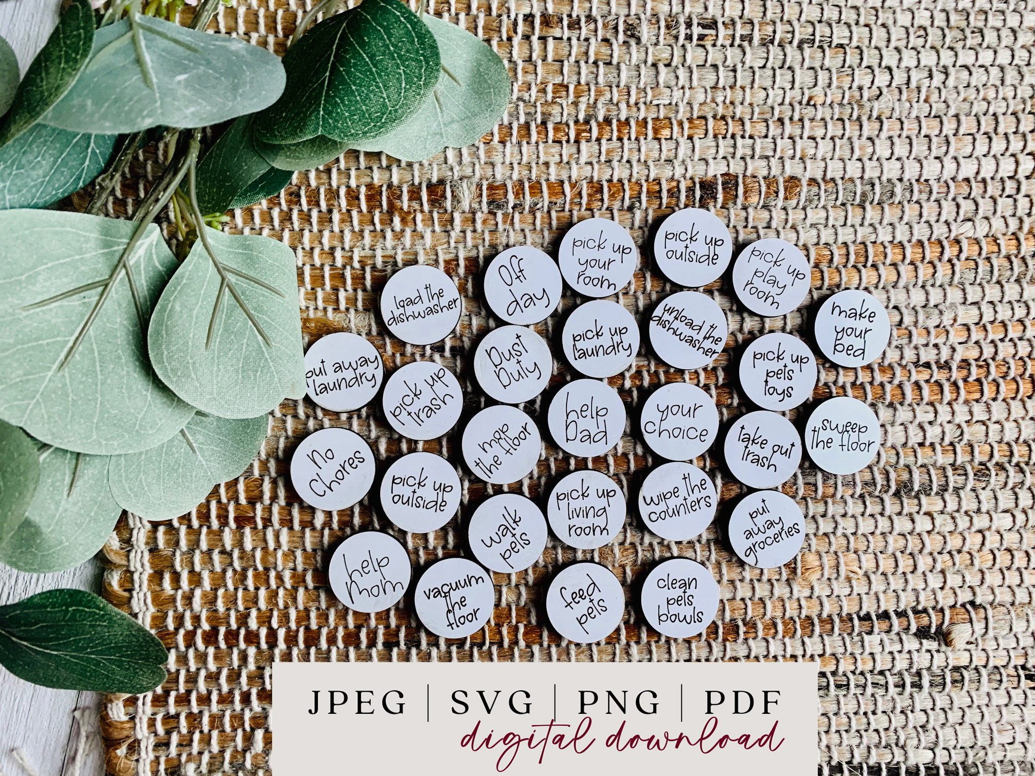 Chore Token SVG Kids House Chore Chart Laser Cut Wood SVG - Etsy UK