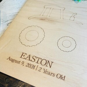 Tractor Child Footprint Keepsake - Wood Footprint Keepsake - Tractor ...
