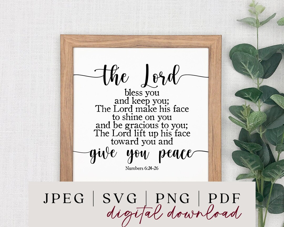 Lord Bless You SVG - the Blessing Printable - Office Printable ...