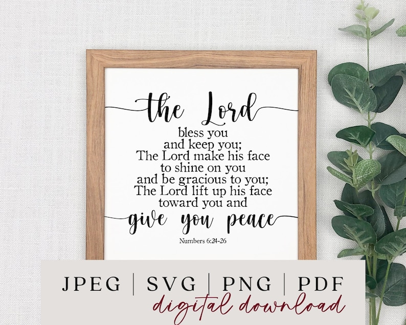 Lord Bless You SVG the Blessing Printable Office Printable - Etsy